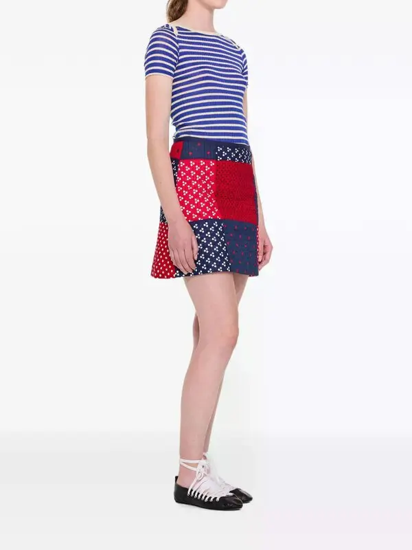 LA FETICHE Striped Ribbed Knit T-shirt