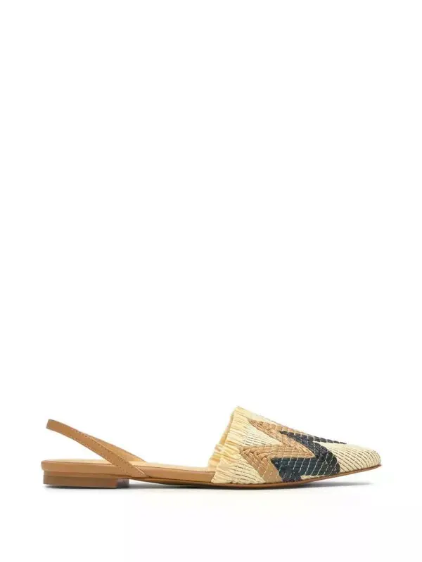 CastaÑer Berta Chevron-patterned Slingback Espadrilles - Neutrals
