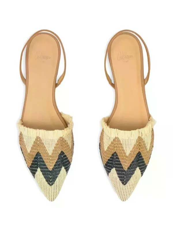 CastaÑer Berta Chevron-patterned Slingback Espadrilles