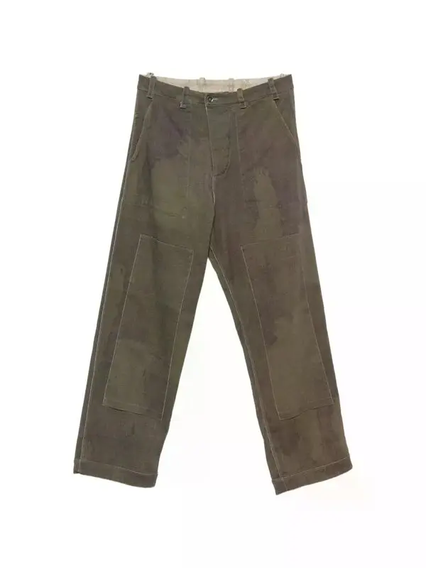 Masnada Panelled Distressed-effect Trousers - Green