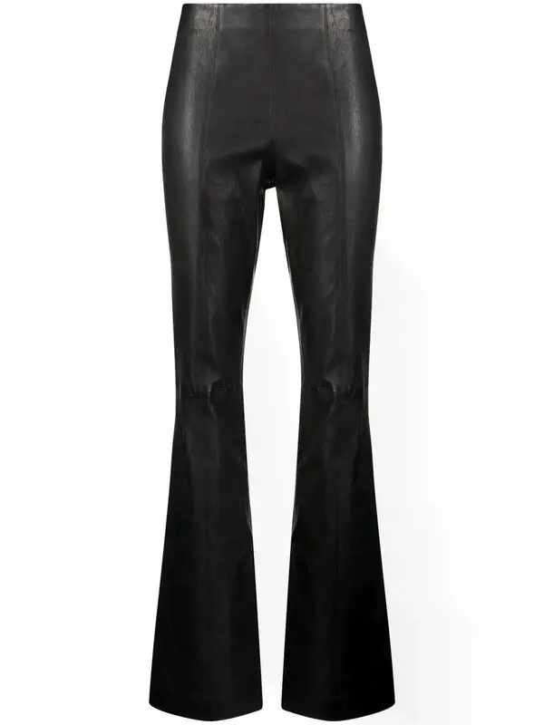 Rag & Bone Mid-rise Flared Leather Trousers - Black