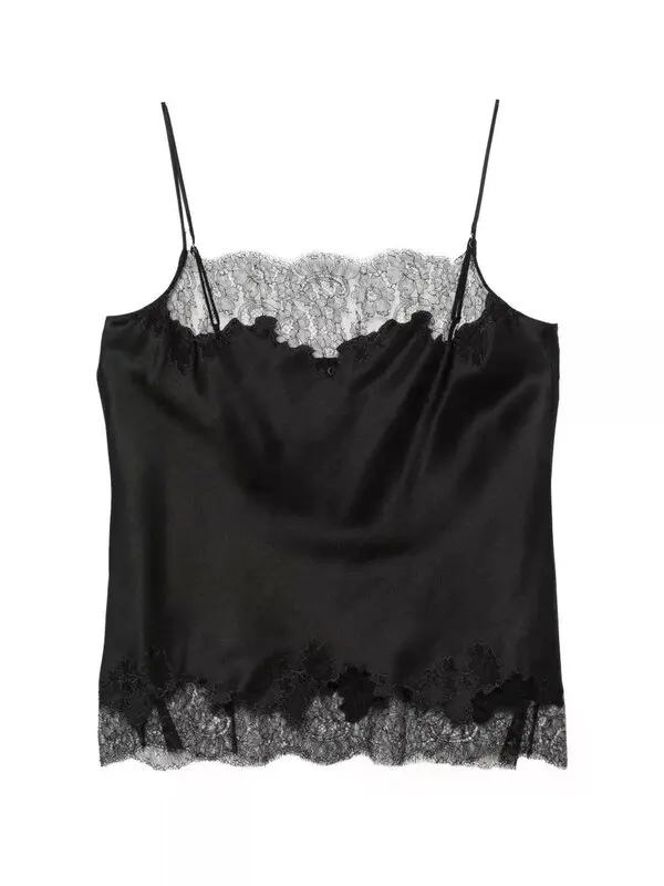 Carine Gilson Lace-trim Silk Camisole - Black
