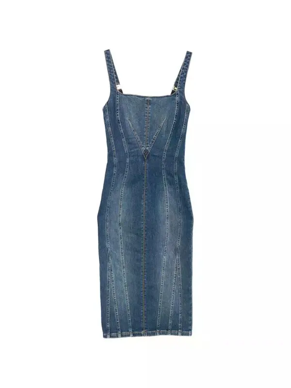 Elisabetta Franchi Panelled Square-neck Dress - Blue