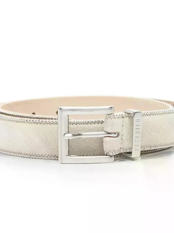 Peserico Bead-trim Leather Belt