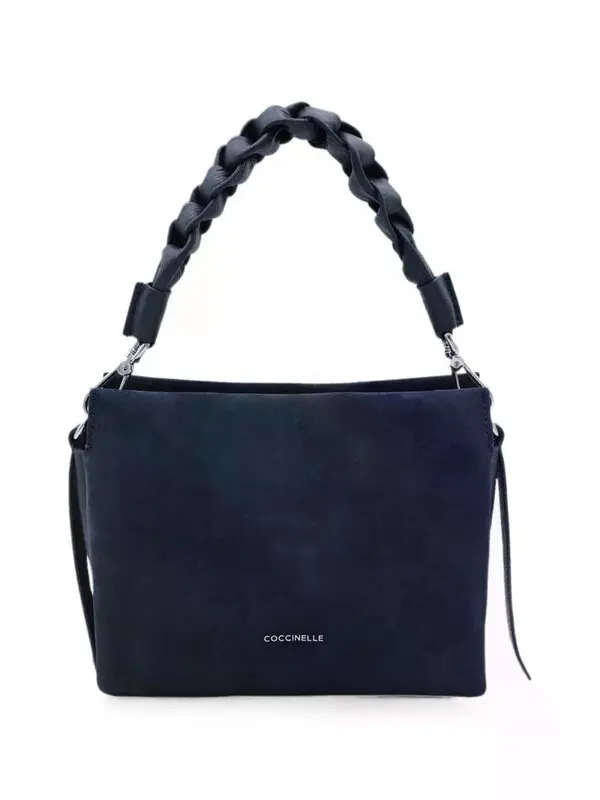 COCCINELLE Braided-handle Suede-detail Shoulder Bag - Blue