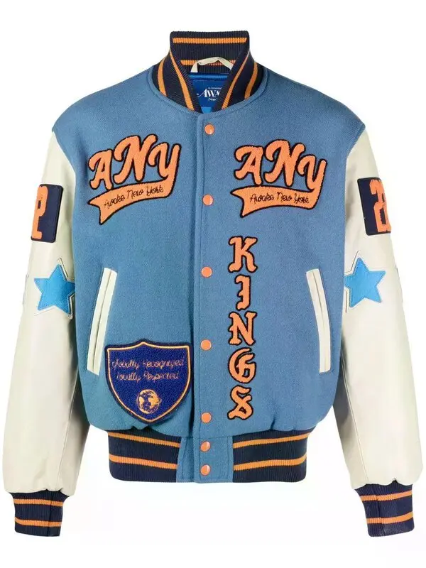 AWAKE NY Lion-patch Sport Jacket - Blue