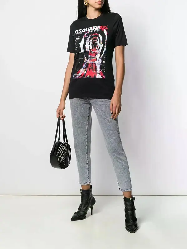 Dsquared2 Logo Printed T-shirt - Black
