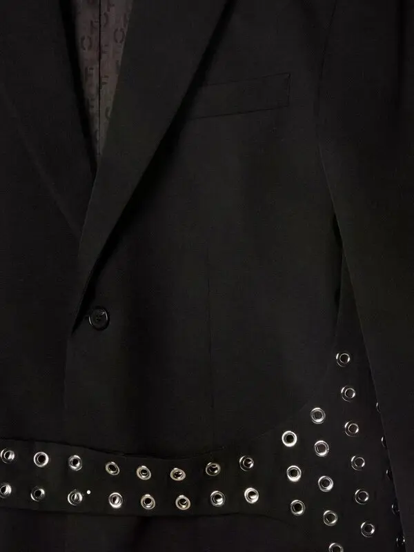 Off-White Eyelet-embellished Wool Blazer