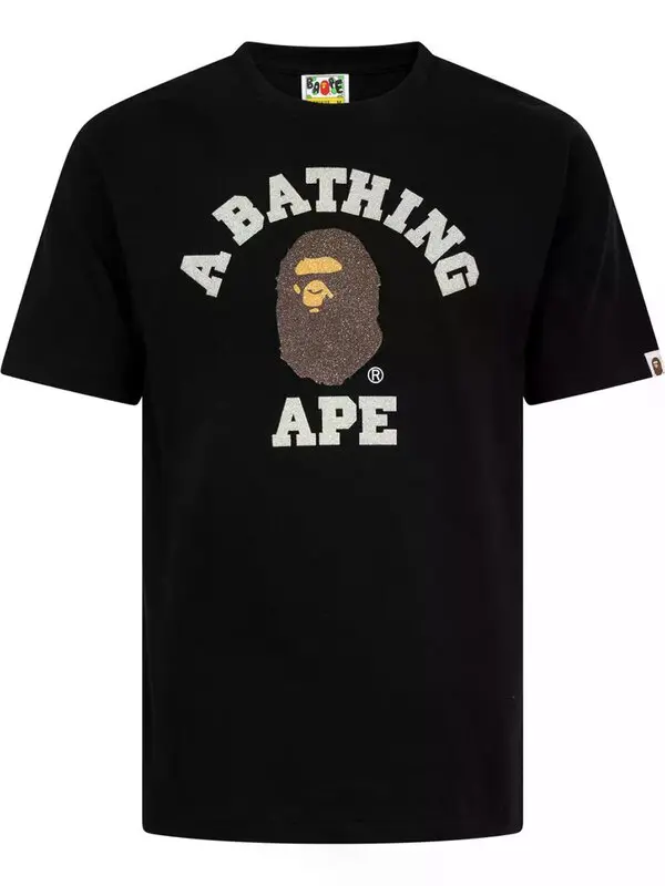 A BATHING APE Glass Beads College T-shirt - Black