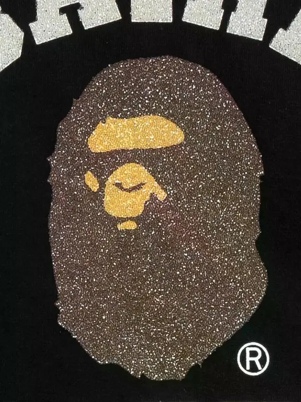 A BATHING APE Glass Beads College T-shirt - Black