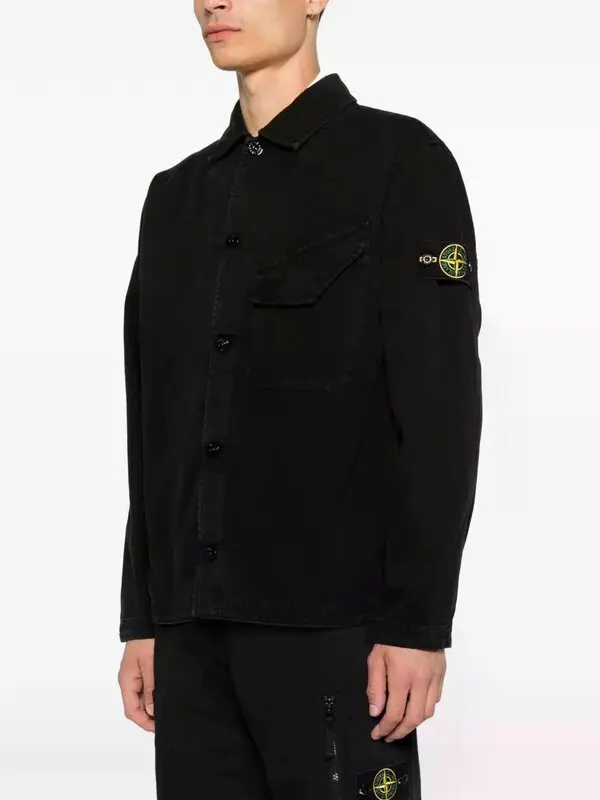Stone Island Logo-patch Chest-pocket Shirt Jacket