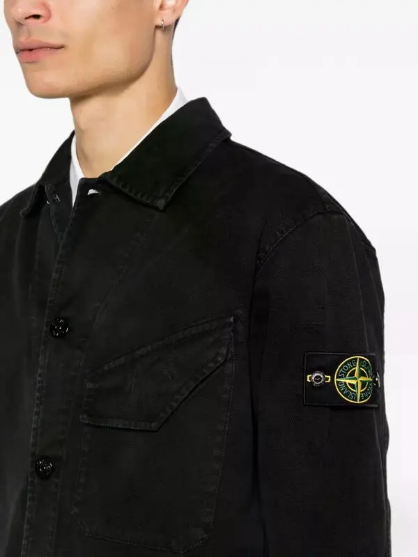 Stone Island Logo-patch Chest-pocket Shirt Jacket