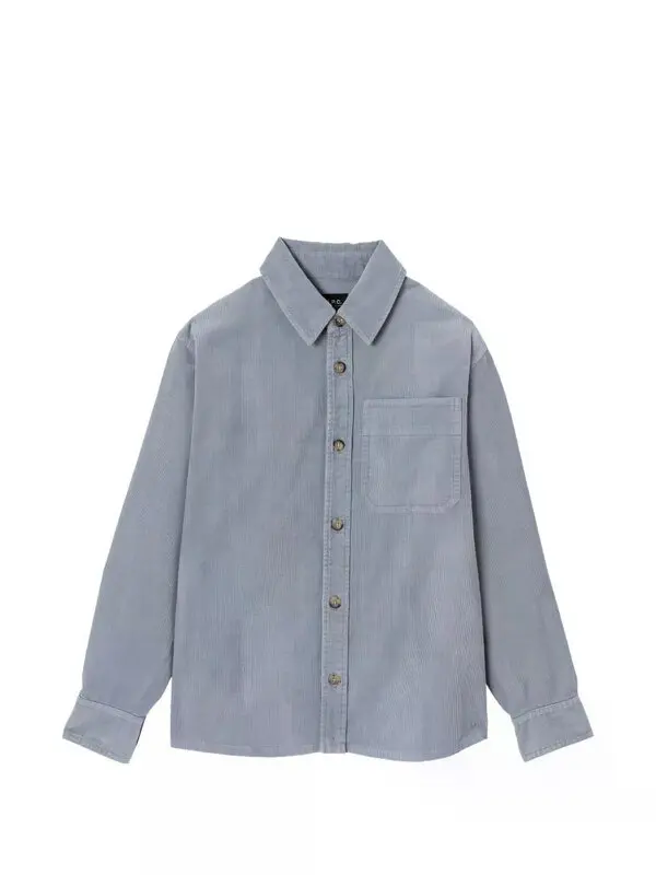 A.p.c. Corduroy Chest-pocket Shirt - Blue