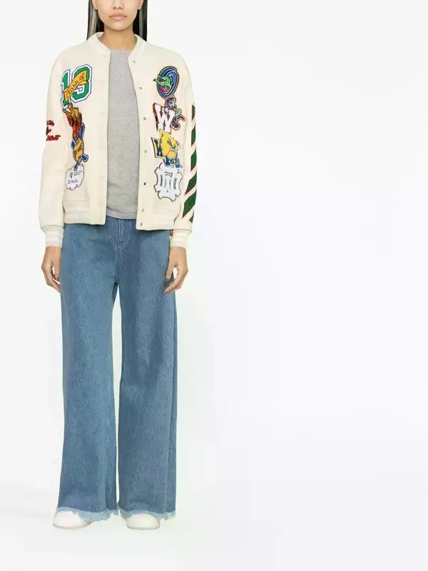 Off-White Appliquéd Bomber Jacket