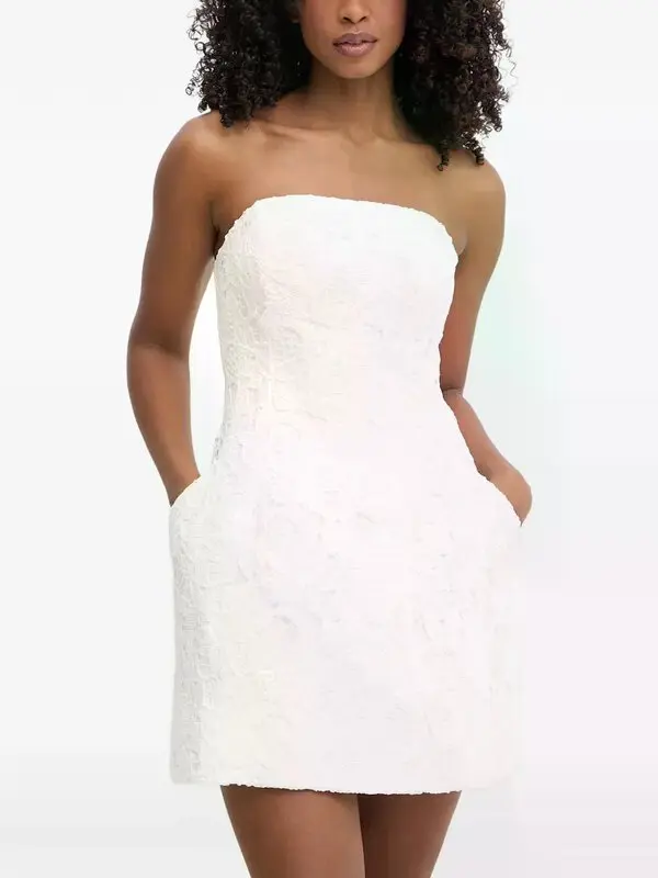 Bardot Karoline Lace-overlay Strapless Mini Dress - White