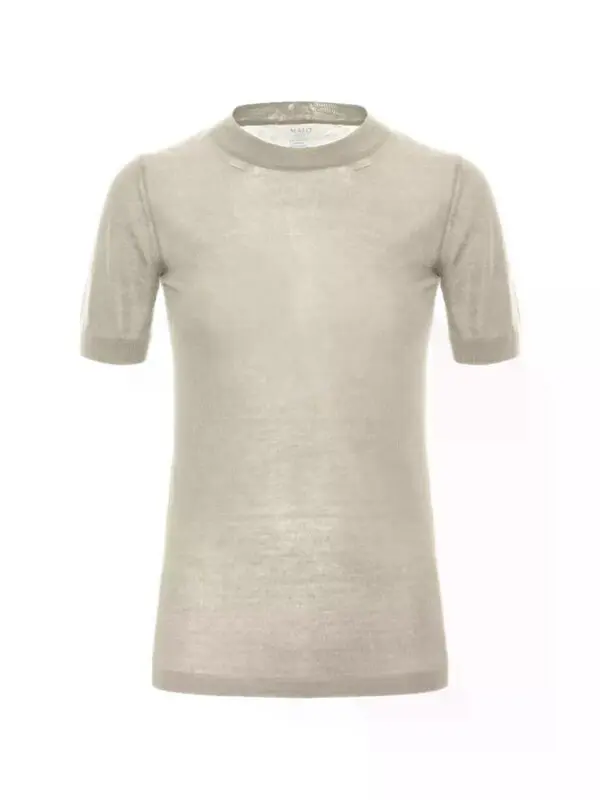 Malo Cashmere Short-sleeve Sweater - Neutrals