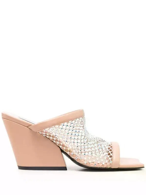 Stella McCartney Crystal Mesh Sandals - Neutrals