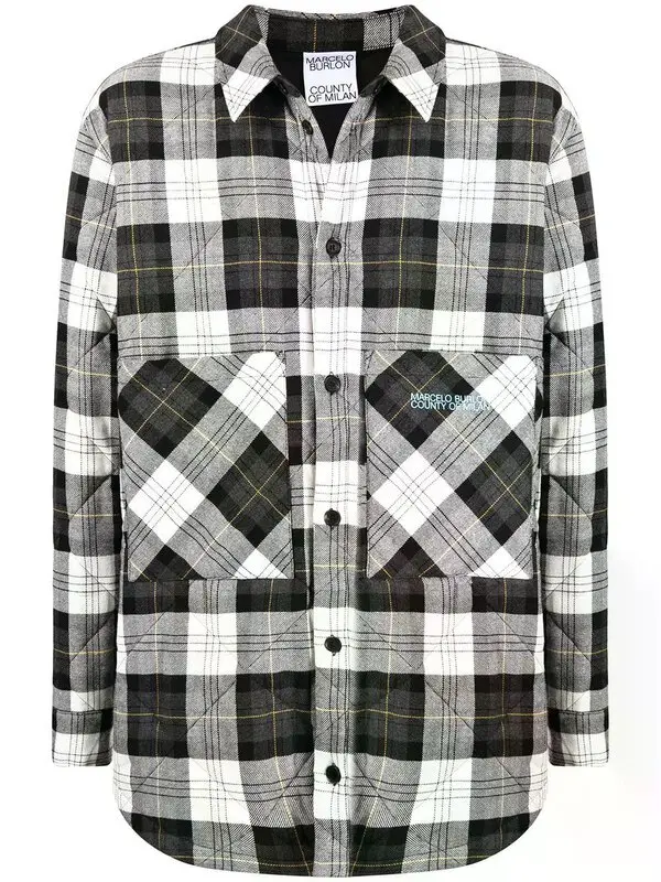 COUNTY OF MILAN Checked Shirt Jacket - Black