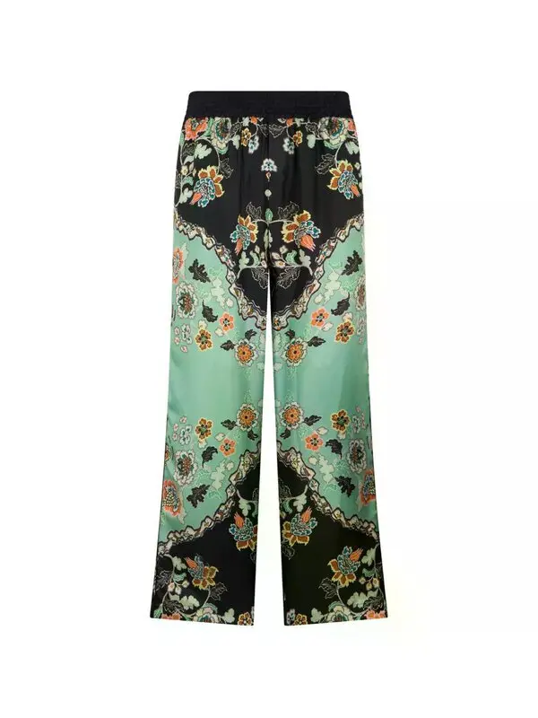 Roberto Cavalli Floral-print Wide-leg Trousers