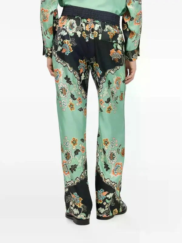 Roberto Cavalli Floral-print Wide-leg Trousers
