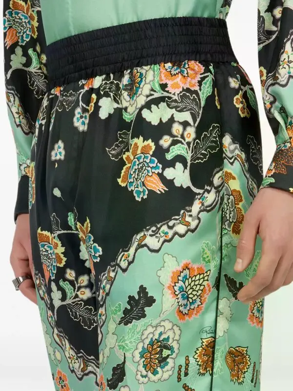 Roberto Cavalli Floral-print Wide-leg Trousers