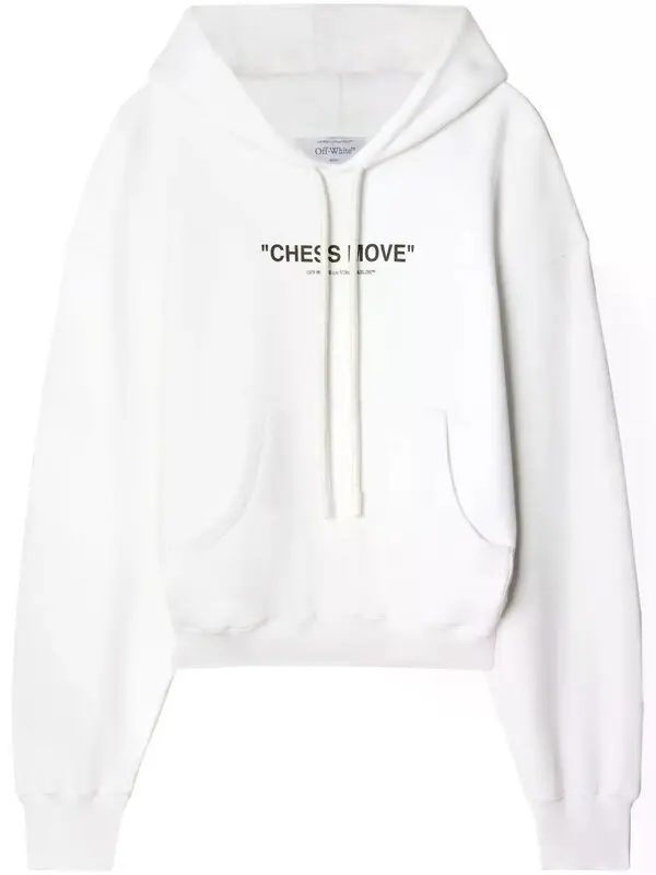 Off-White Slogan-print Drawstring Hoodie - White