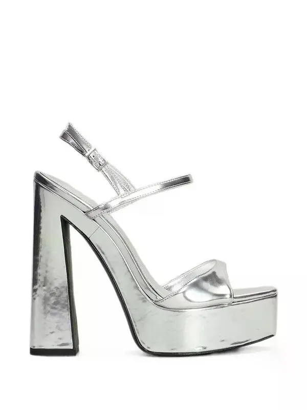 Schutz Metallic-effect Platform Sandals - Silver