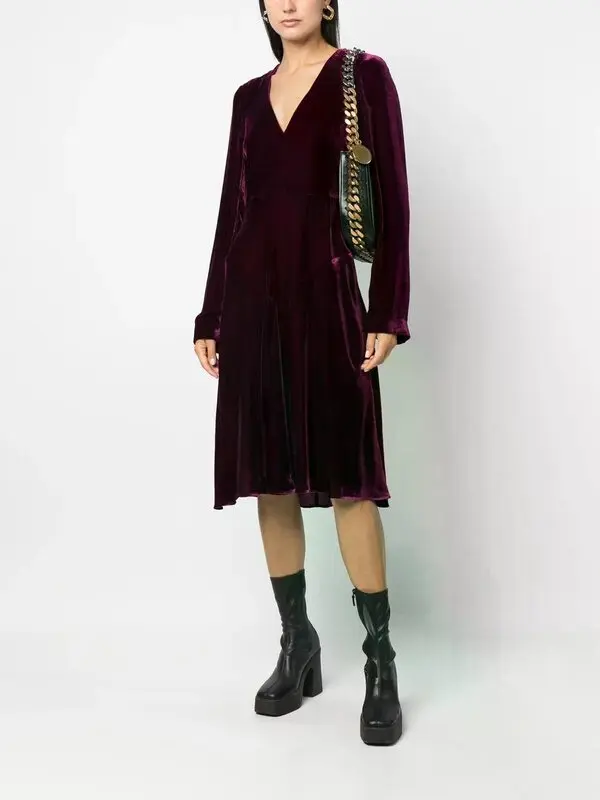 Stella McCartney V-neck Velvet Midi Dress