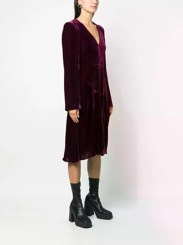 Stella McCartney V-neck Velvet Midi Dress