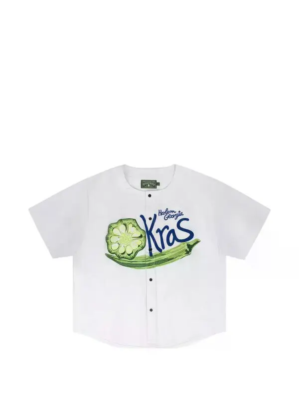 DENIM TEARS X Sky High Farm Workwear Harlem Okras Baseball Jersey - White