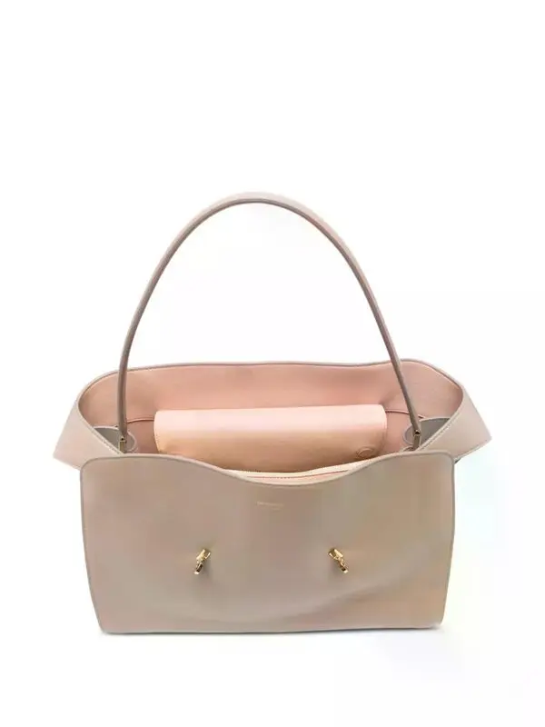 FERRAGAMO Hug Leather Shoulder Bag - Neutrals