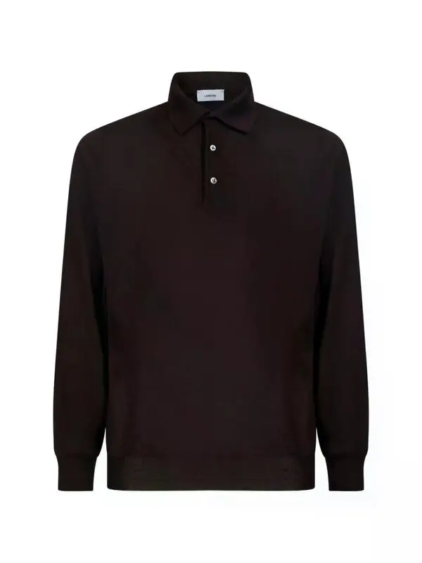 LARDINI Long-sleeve Polo Shirt - Brown