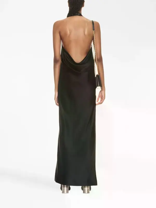 Off-White Belt-detail Satin Maxi Dress