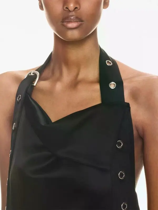 Off-White Belt-detail Satin Maxi Dress