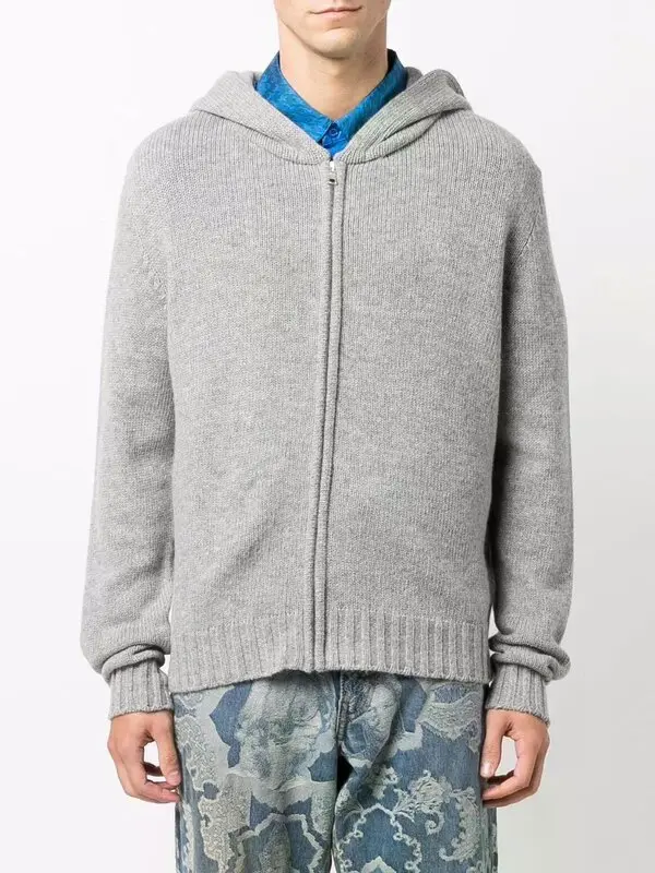 Palm Angels Intarsia-logo Zip-up Hoodie