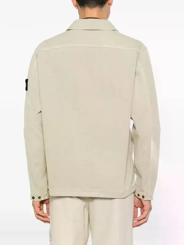 Stone Island Logo-patch Chest-pocket Shirt Jacket