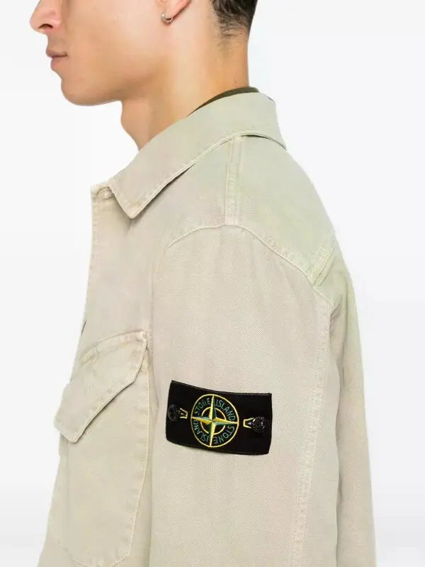 Stone Island Logo-patch Chest-pocket Shirt Jacket