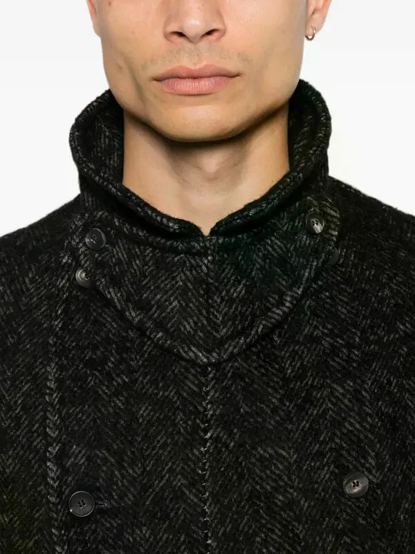 Masnada Herringbone Double-breasted Coat