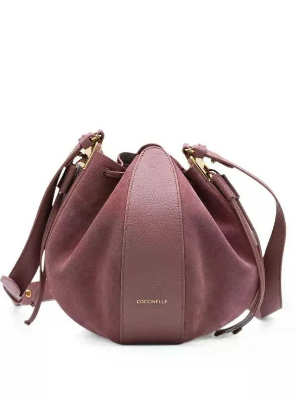 COCCINELLE Suede-panelled Leather Shoulder Bag - Pink