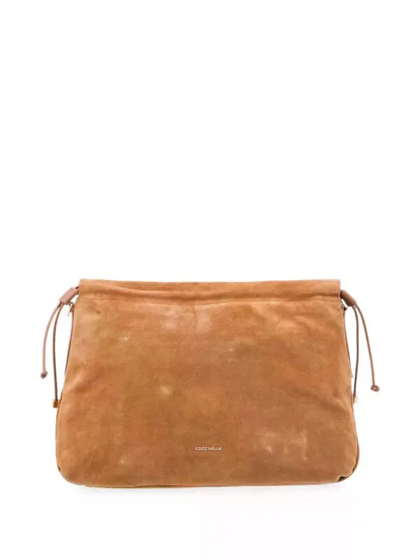 COCCINELLE Medium Lidia Suede Logo-embossed Shoulder - Brown