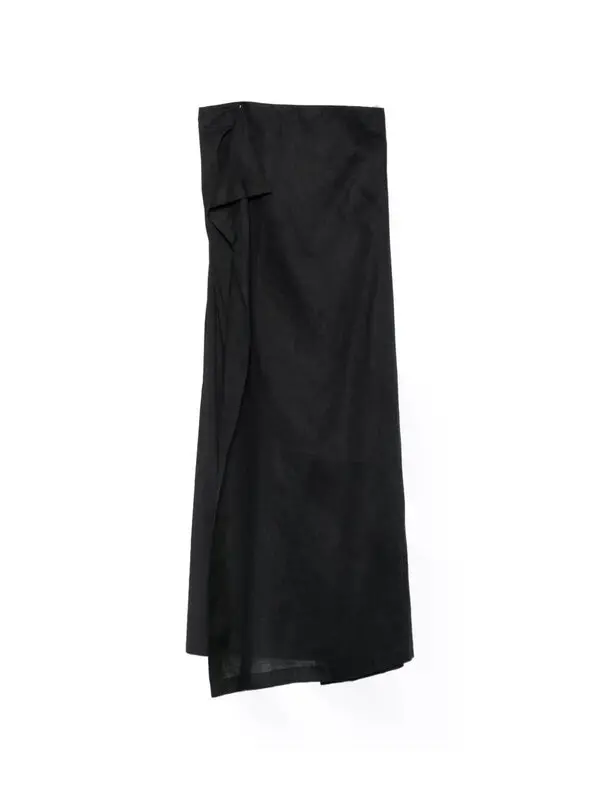Liviana Conti Strapless Draped Asymmetric Maxi Dress