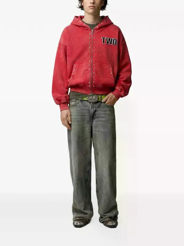 TWOJEYS Studded Zip-up Hoodie