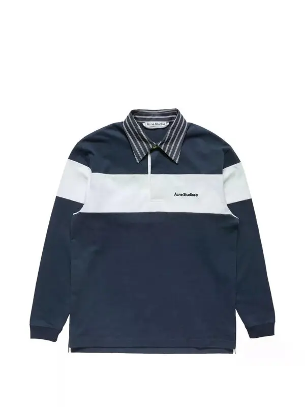 Acne Studios Striped Polo Sweatshirt - Blue