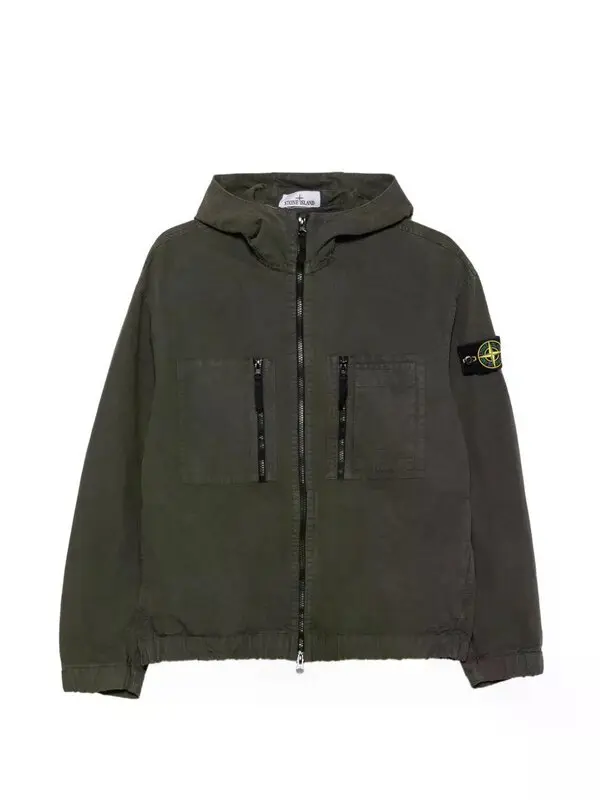 Stone Island Logo-patch Hooded Jacket - Green