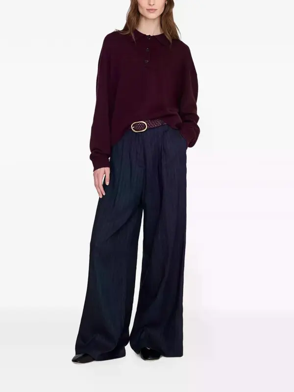 ANINE BING Button-up Collar Sweater