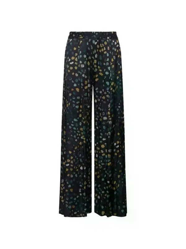 Marella Abstract-print Palazzo Pants - Black