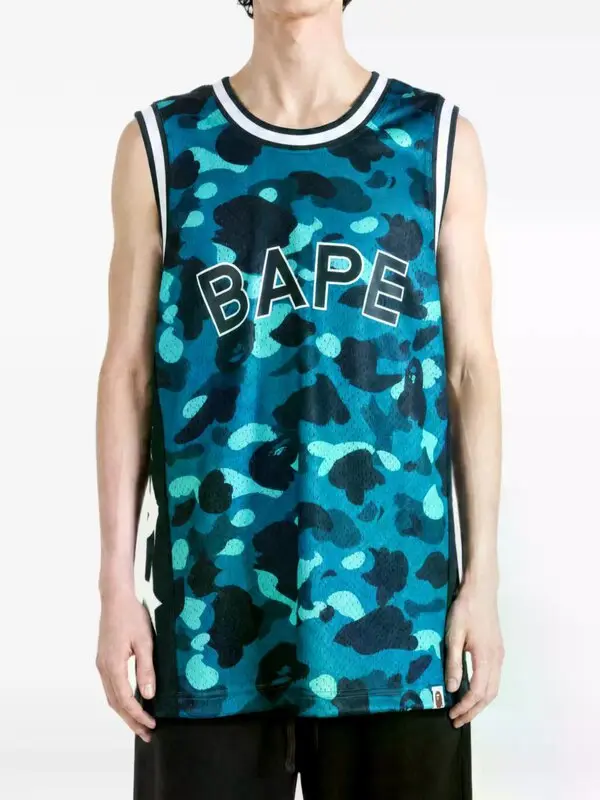 A BATHING APE Camo-print Star-patch T-shirt