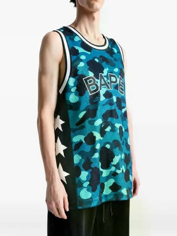 A BATHING APE Camo-print Star-patch T-shirt