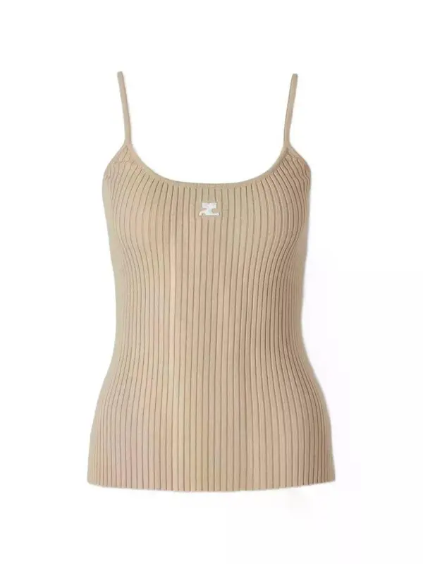 COURREGES Reedition Ribbed-knit Top - Neutrals
