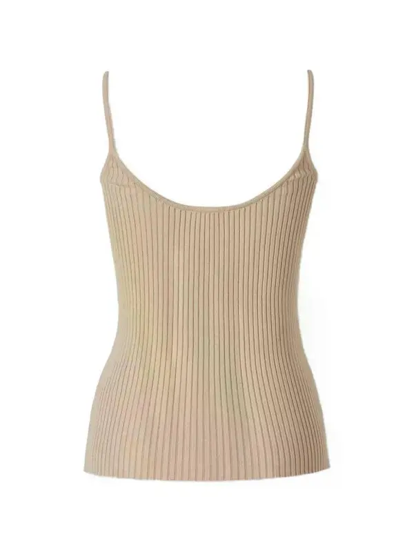 COURREGES Reedition Ribbed-knit Top - Neutrals